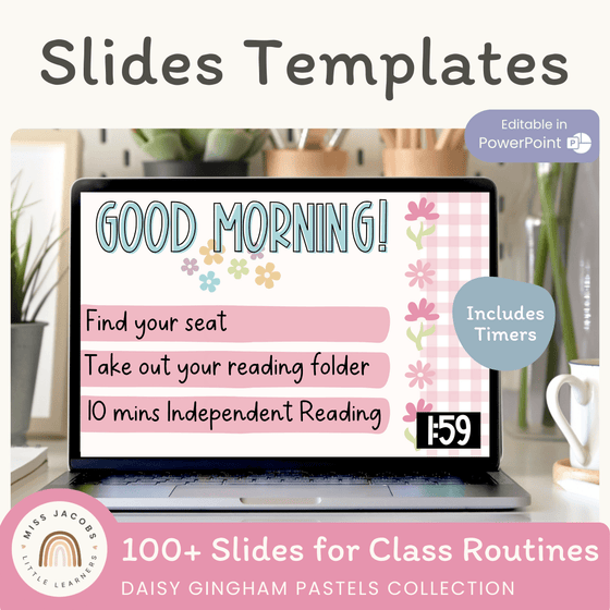 Google Morning Slides & PowerPoint Templates - Daisy Gingham Pastels ...