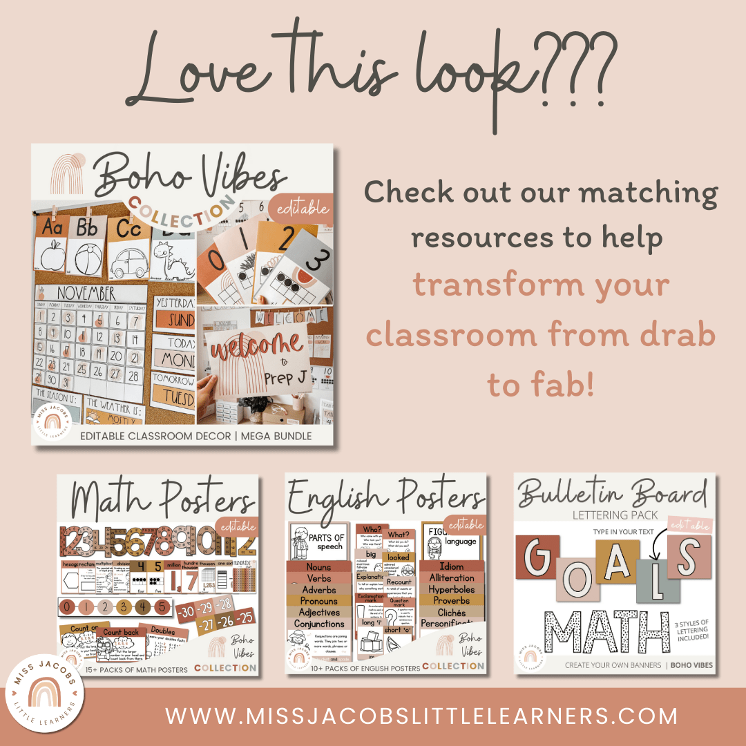 Growth Mindset Display | DESERT NEUTRALS | Boho Vibes Classroom Decor