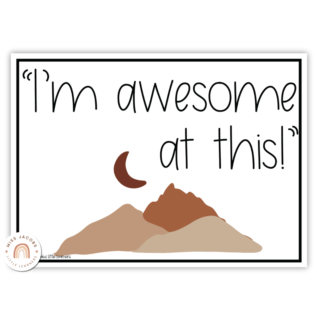 Growth Mindset Display | DESERT NEUTRALS | Boho Vibes Classroom Decor