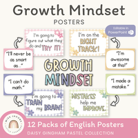 Growth Mindset Posters - Daisy Gingham Pastels Decor – Miss Jacobs ...