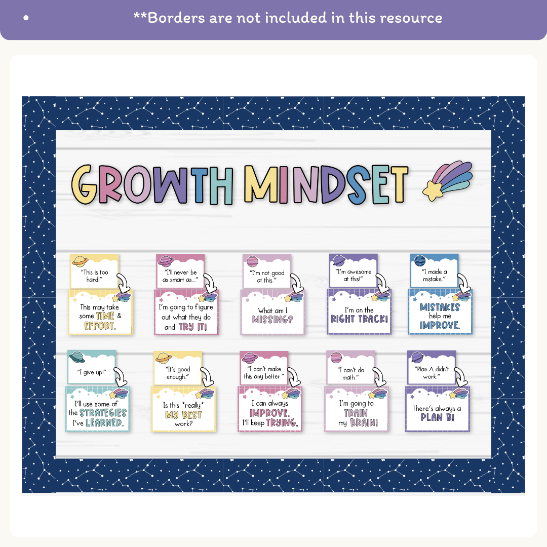 Growth Mindset Posters - Dreamy Space Classroom Decor - MJLL – Miss ...