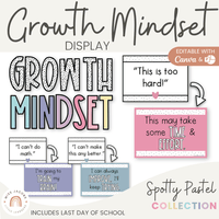 Growth Mindset Posters - Spotty Pastel Theme - Miss Jacobs