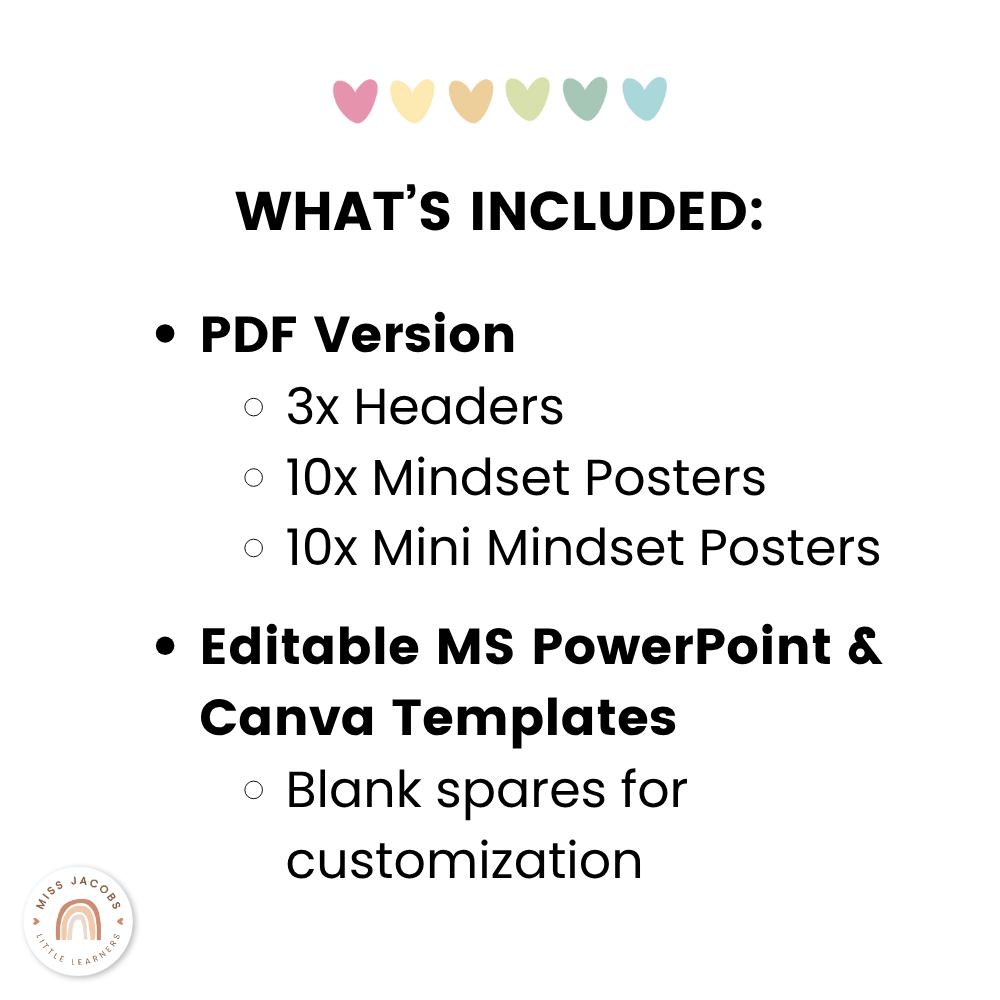 Growth Mindset Posters - Spotty Pastel Theme - Miss Jacobs