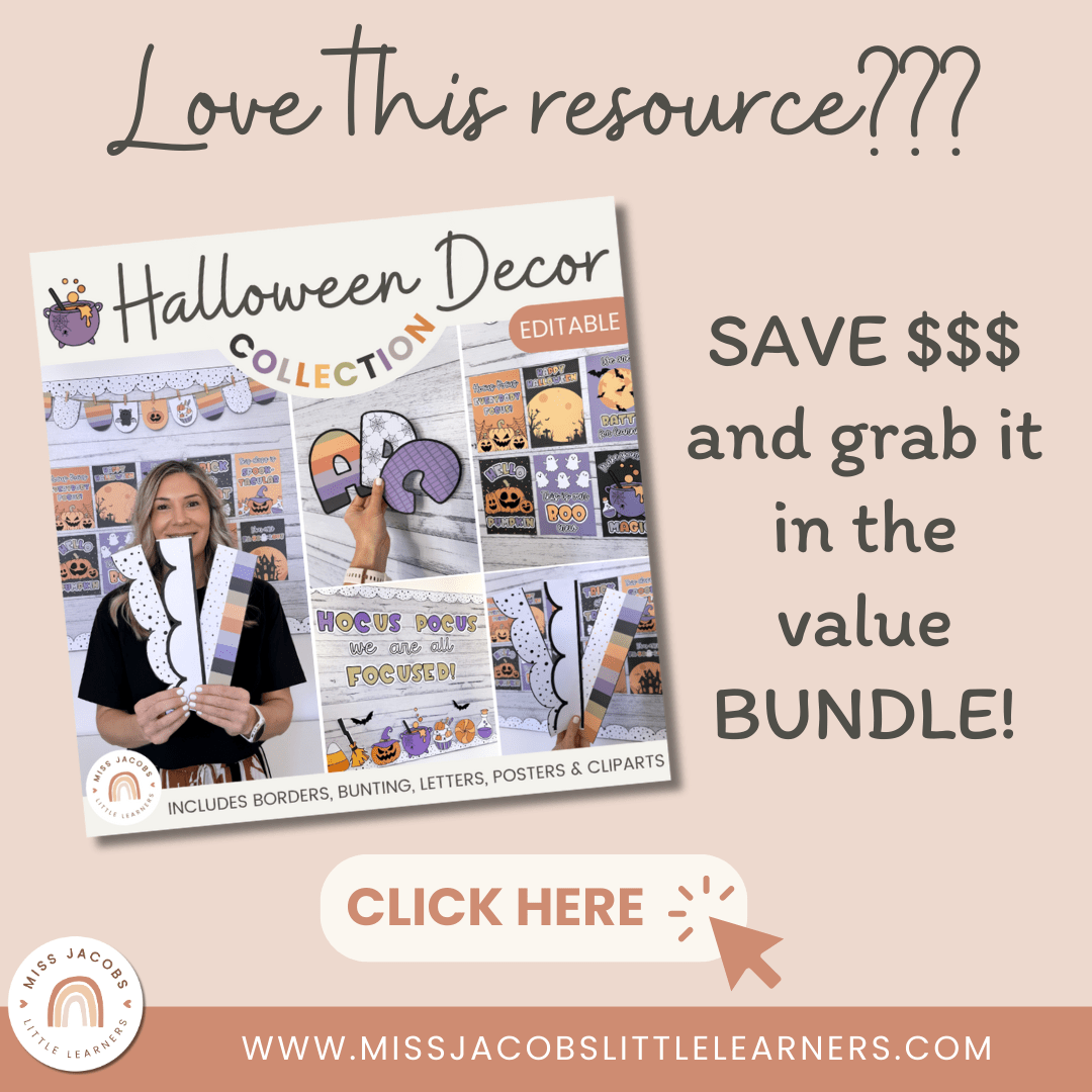 Cute Halloween Classroom Posters | Miss Jacobs – Miss Jacobs Little ...
