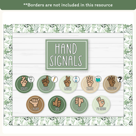 Hand Signals Posters - Modern Botanical Theme - Miss Jacobs – Miss ...