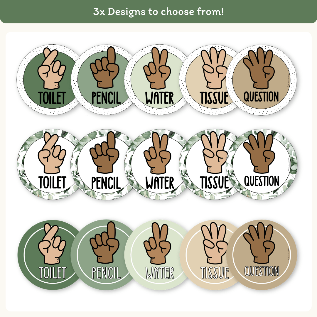 Hand Signals Posters - Modern Botanical Theme - Miss Jacobs – Miss ...