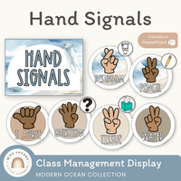 Hand Signals Posters - Modern Ocean Classroom Decor – Miss Jacobs ...