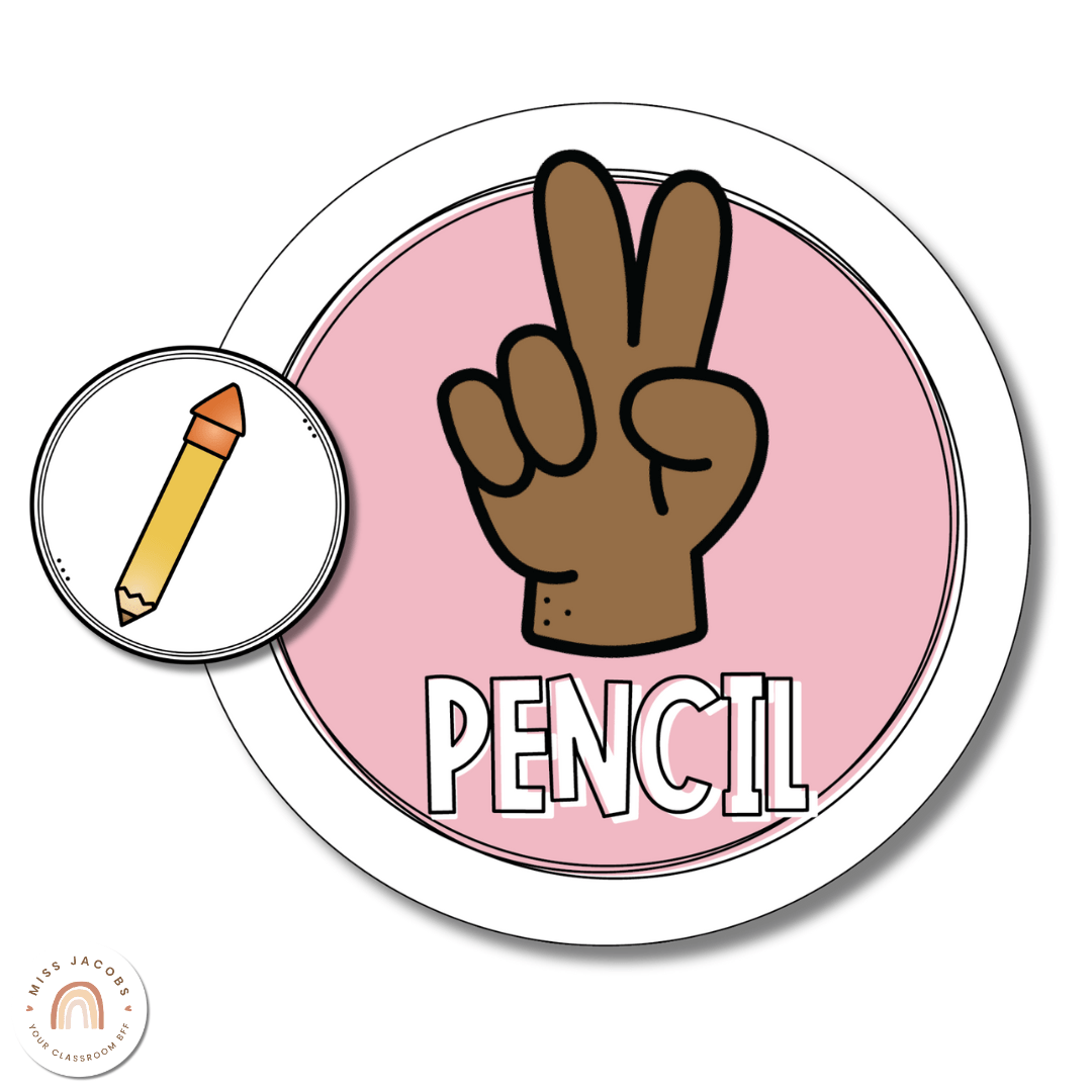 Hand Signals Posters - Simply Pastel Theme - Miss Jacobs