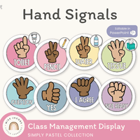 Hand Signals Posters - Simply Pastel Theme - Miss Jacobs – Miss Jacobs ...