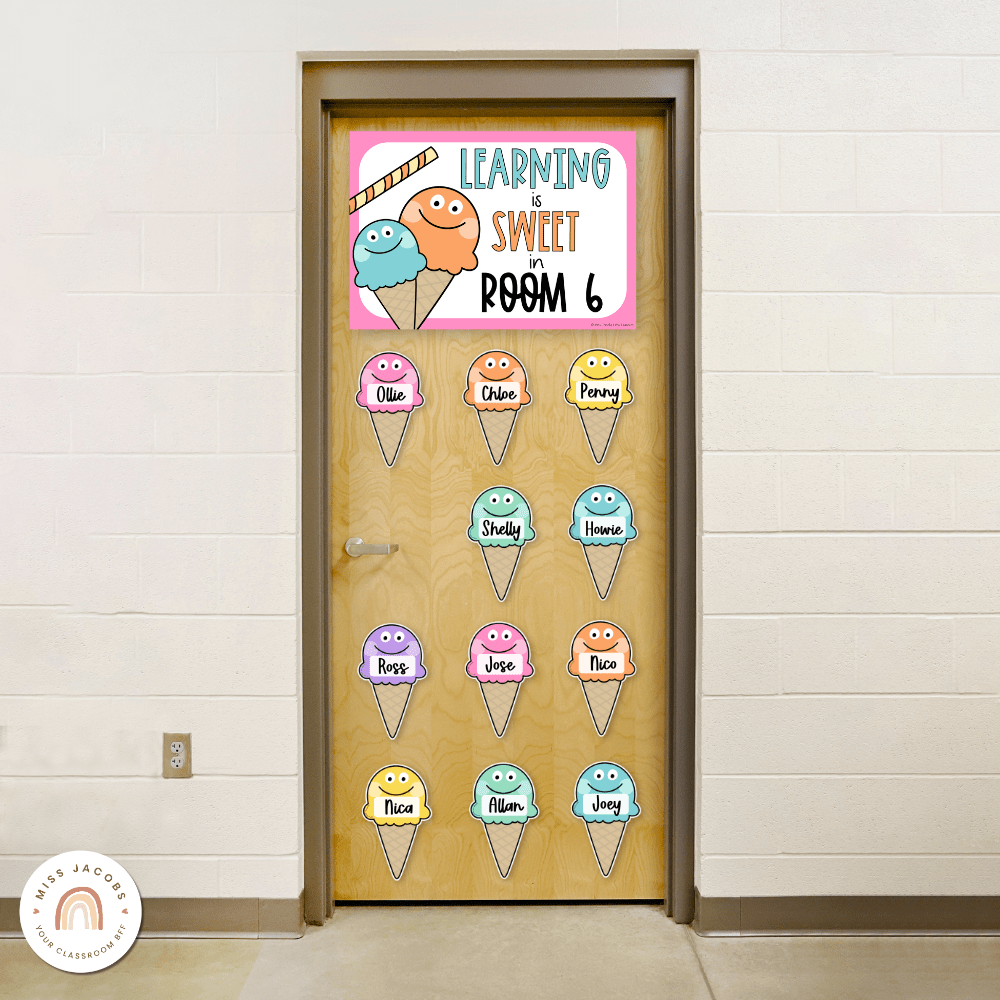 Ice Cream Door Display Classroom Decor - Miss Jacobs – Miss Jacobs ...