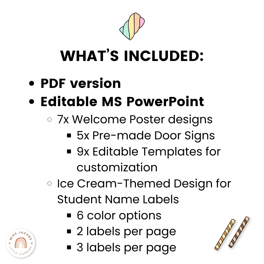 Ice Cream Door Display Classroom Decor - Miss Jacobs
