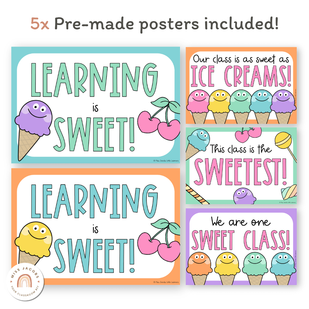 Ice Cream Door Display Classroom Decor - Miss Jacobs – Miss Jacobs ...