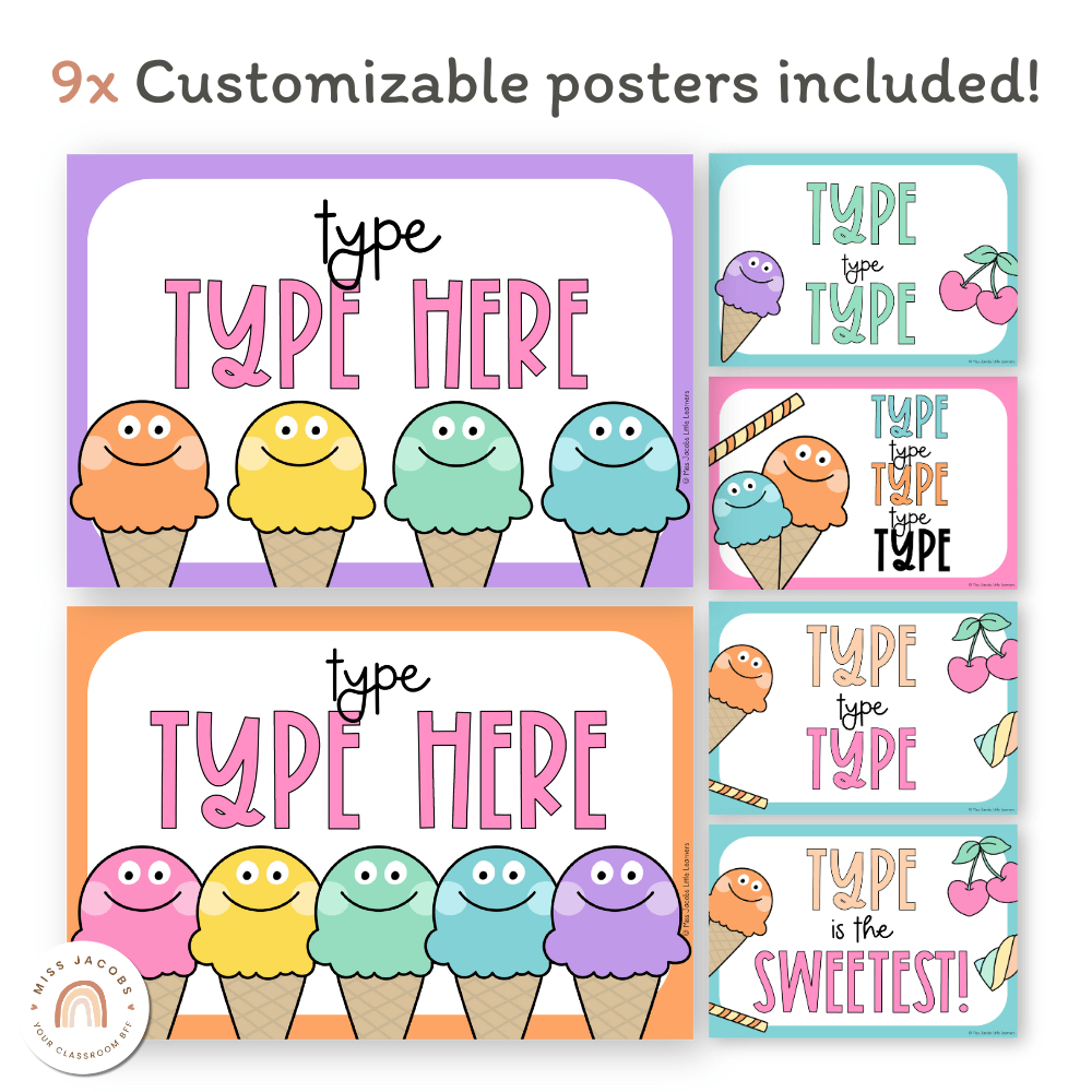 Ice Cream Door Display Classroom Decor - Miss Jacobs