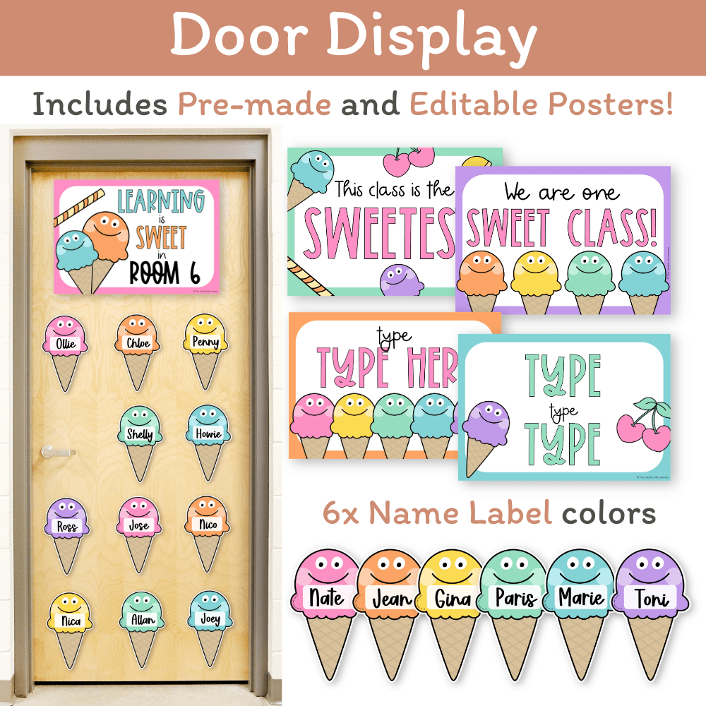 Ice Cream Theme Classroom Essentials Decor Pack - Miss Jacobs