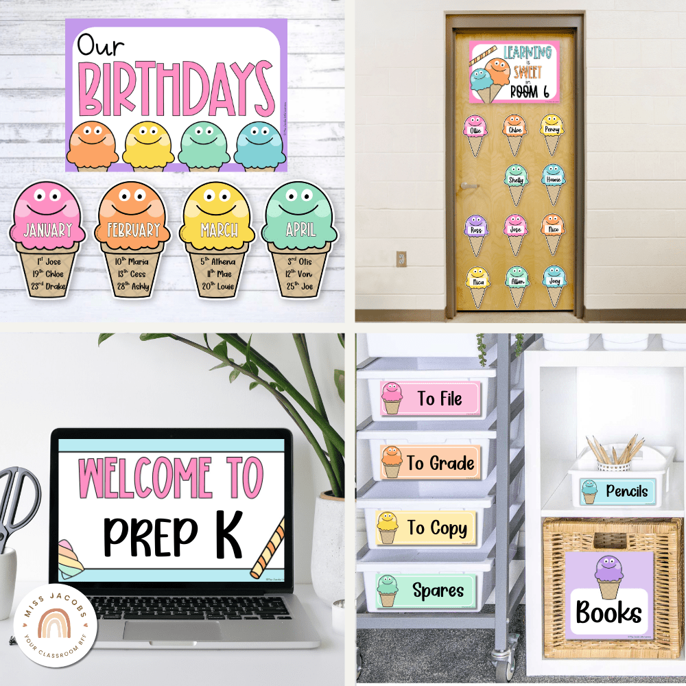 Ice Cream Theme Classroom Essentials Decor Pack - Miss Jacobs