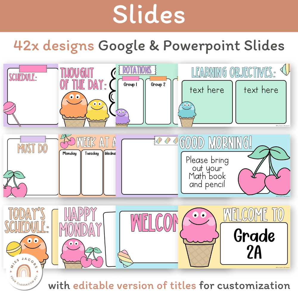 Ice Cream Theme Classroom Essentials Decor Pack - Miss Jacobs