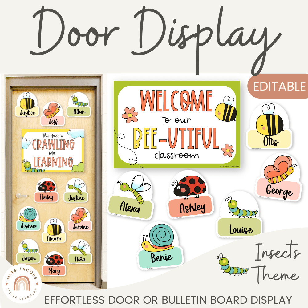 Insects Door Display Classroom Decor - Miss Jacobs – Miss Jacobs Little ...