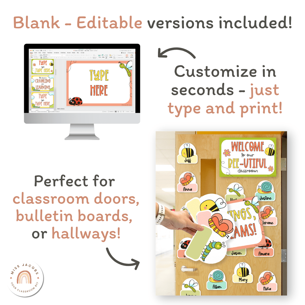 Insects Door Display Classroom Decor - Miss Jacobs – Miss Jacobs Little ...