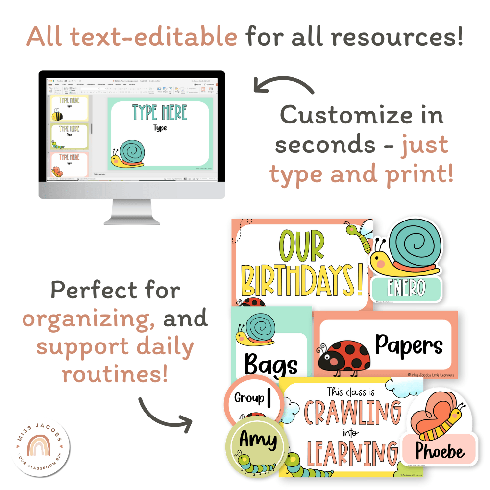 Insects Theme Classroom Essentials Decor Pack - Miss Jacobs