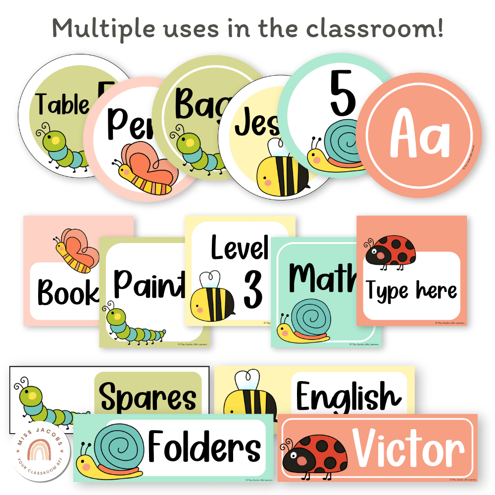 Insects Theme Classroom Essentials Decor Pack - Miss Jacobs
