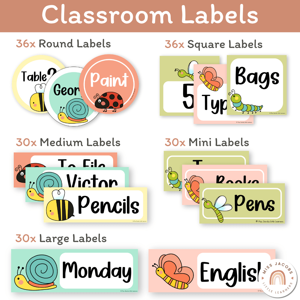Insects Theme Classroom Essentials Decor Pack - Miss Jacobs