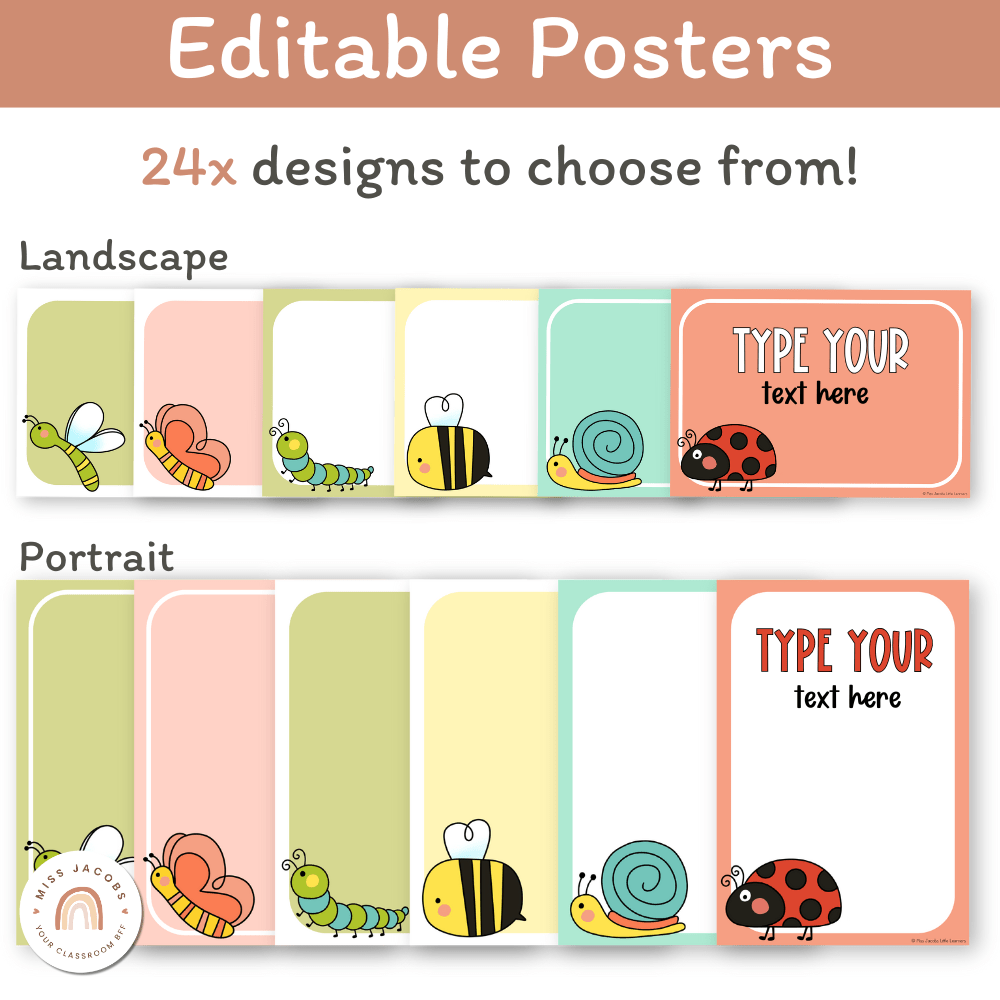 Insects Theme Classroom Essentials Decor Pack - Miss Jacobs