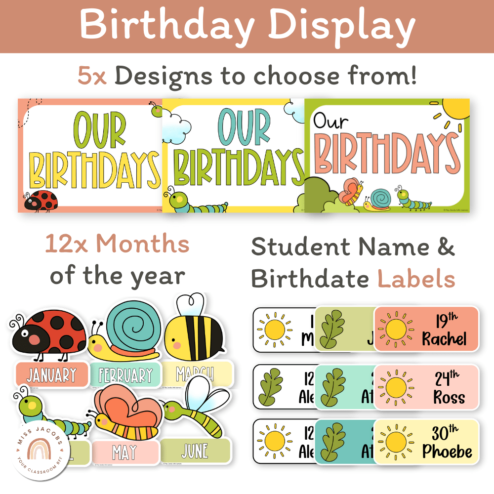 Insects Theme Classroom Essentials Decor Pack - Miss Jacobs