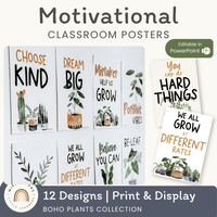 Inspirational Classroom Posters - Boho Plants Decor – Miss Jacobs ...