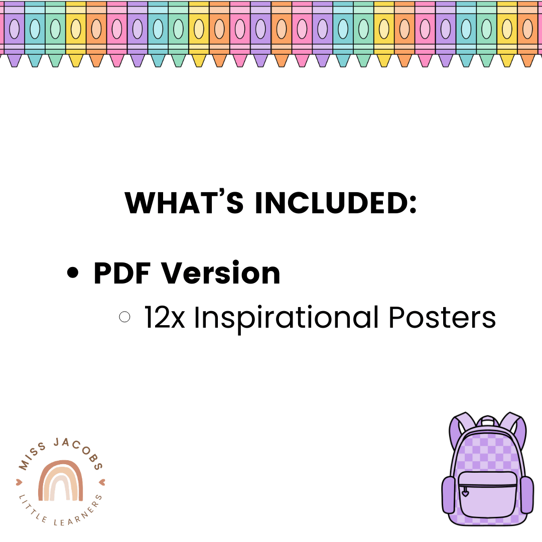 Inspirational Classroom Posters – Cutesy Classroom Theme - Miss Jacobs