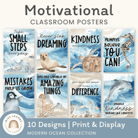 Inspirational Classroom Posters - Modern Ocean Classroom Decor – Miss ...