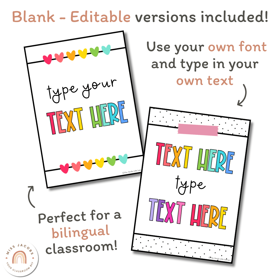 Inspirational Classroom Posters - Spotty Bright Theme - MJLL