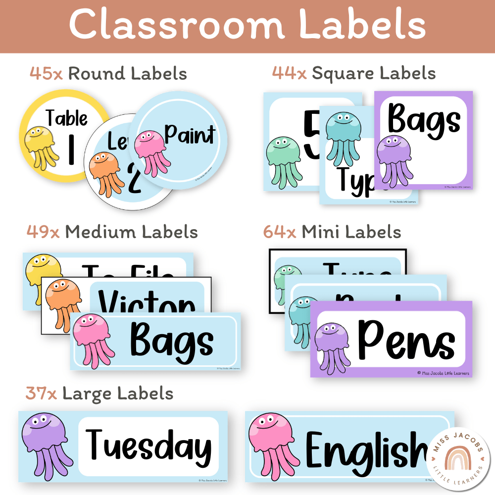 Jellyfish Theme Classroom Essentials Decor Pack - Miss Jacobs – Miss ...
