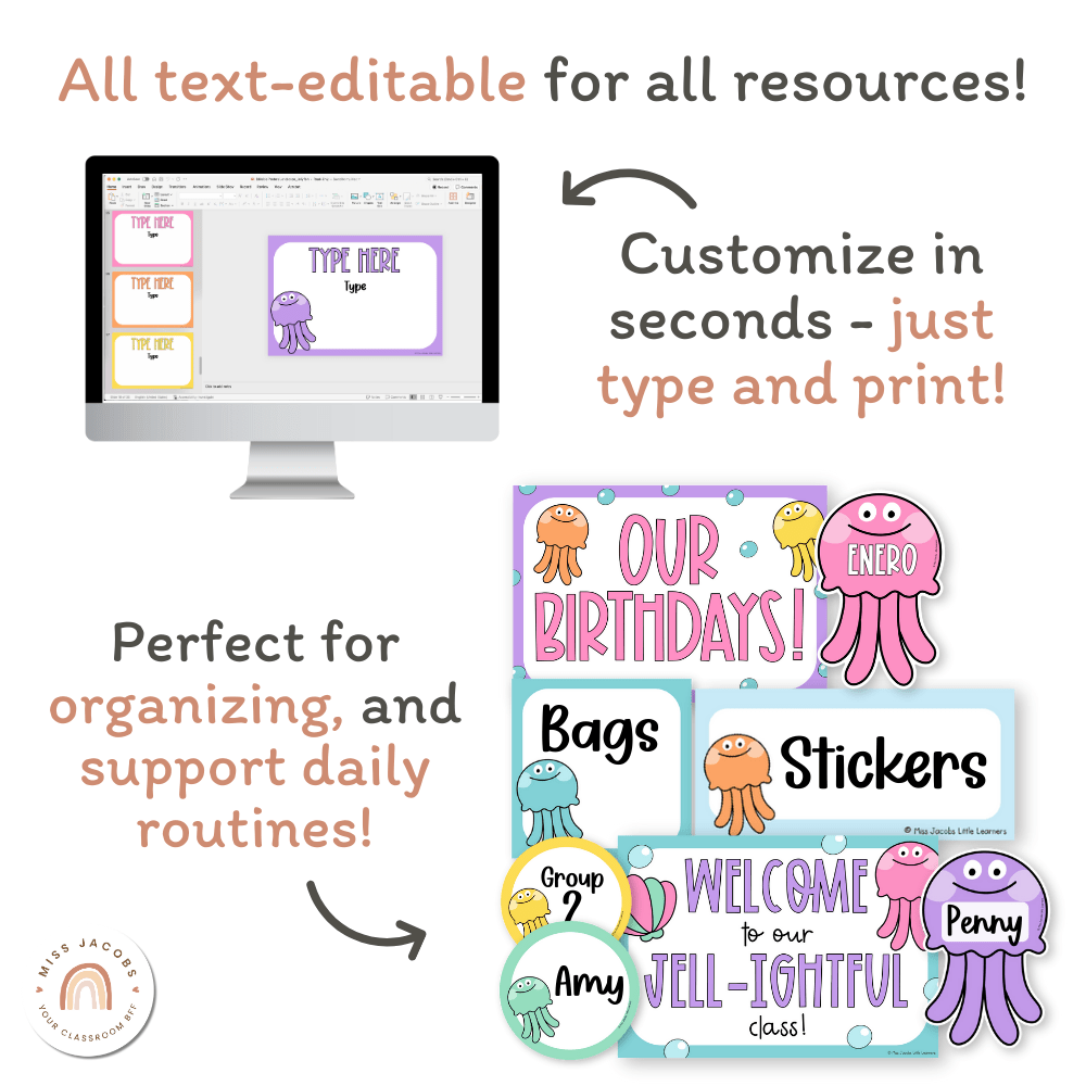 Jellyfish Theme Classroom Essentials Decor Pack - Miss Jacobs – Miss ...