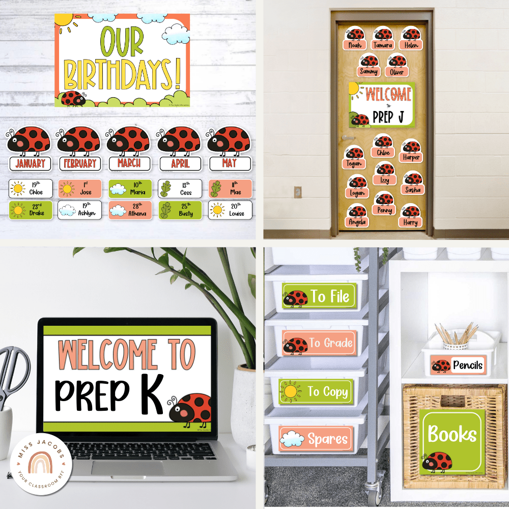 Ladybug Theme Classroom Essentials Decor Pack - Miss Jacobs