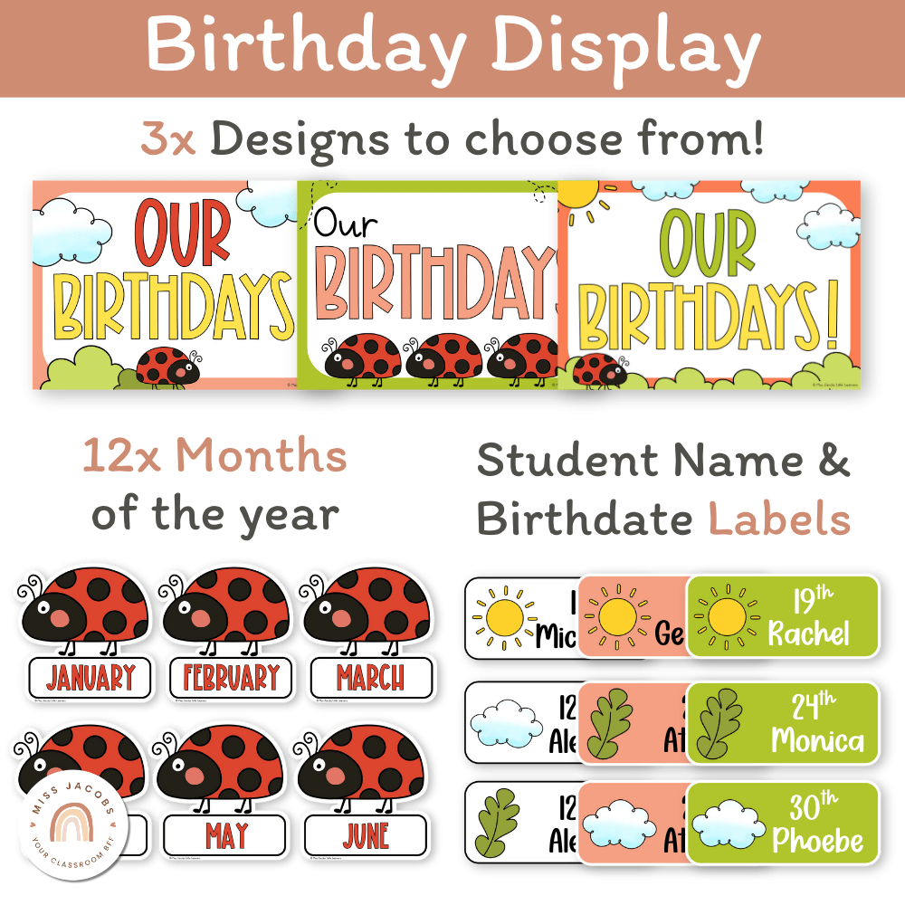 Ladybug Theme Classroom Essentials Decor Pack - Miss Jacobs – Miss ...