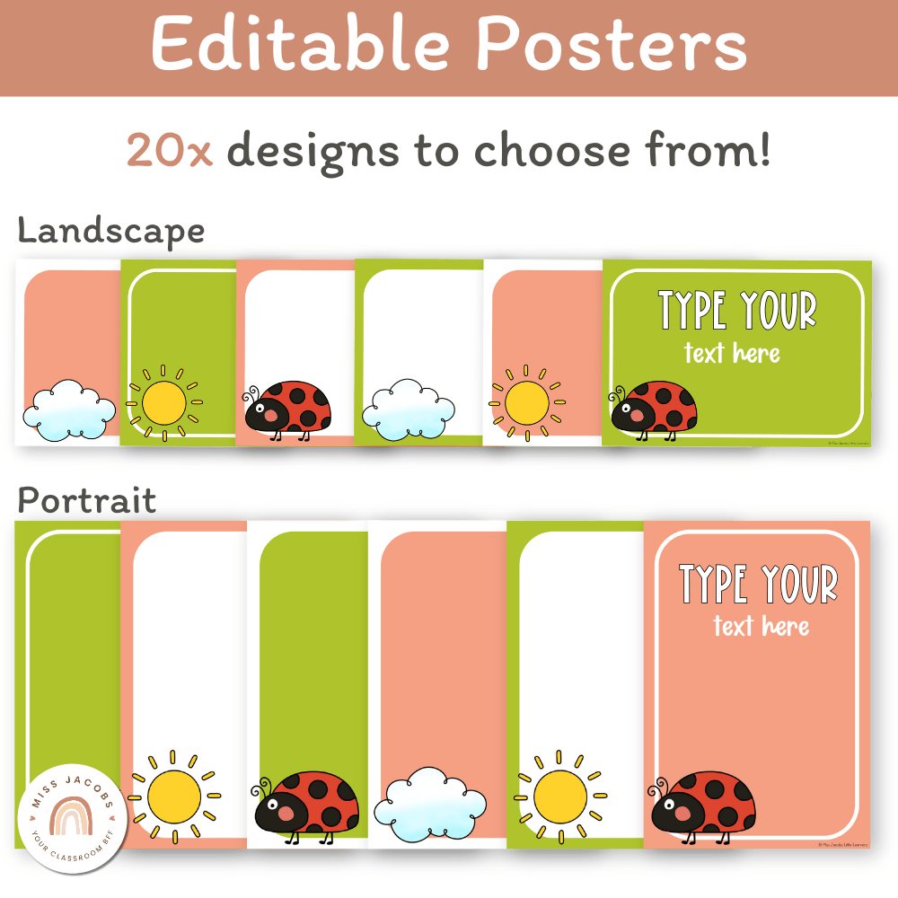 Ladybug Theme Classroom Essentials Decor Pack - Miss Jacobs