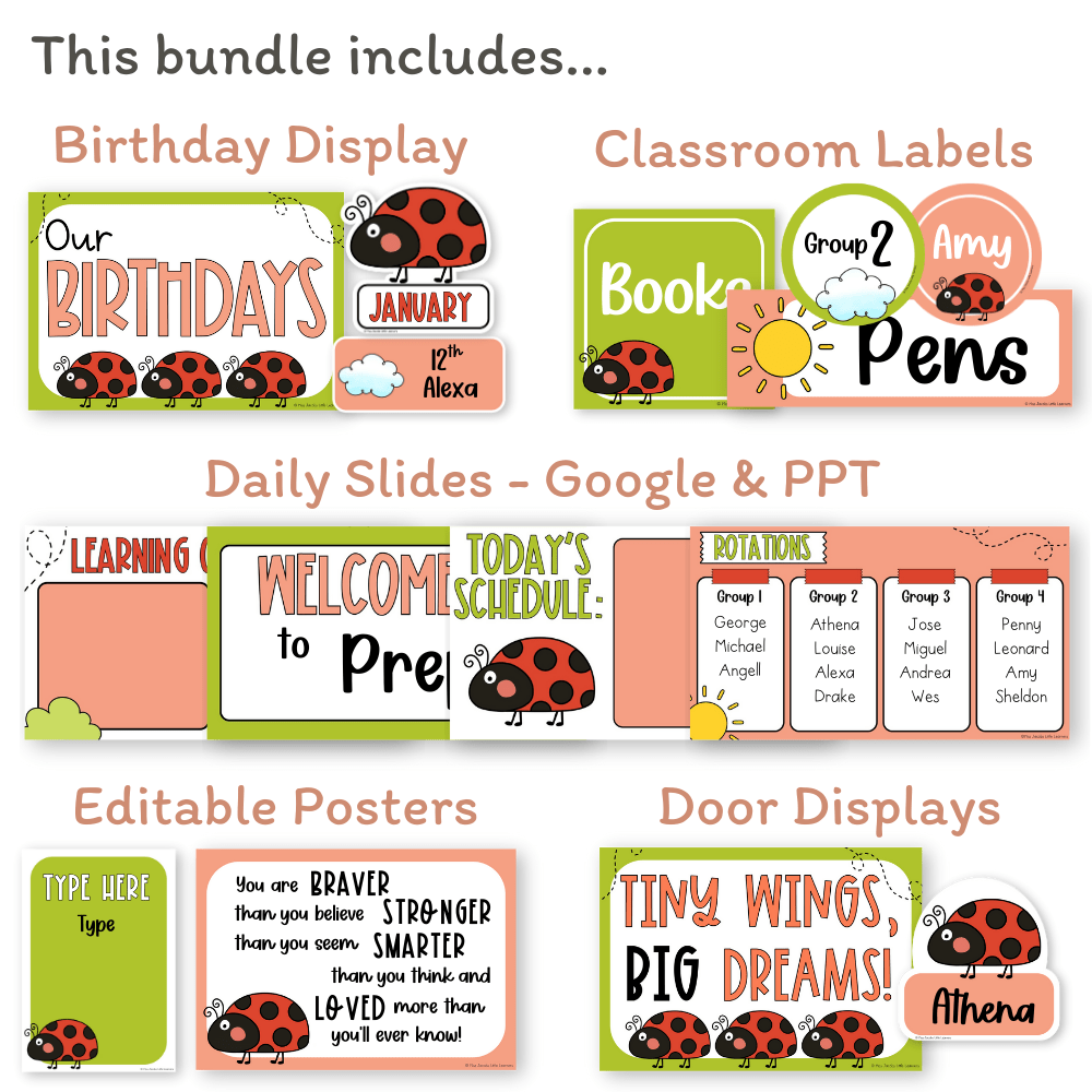 Ladybug Theme Classroom Essentials Decor Pack - Miss Jacobs – Miss ...