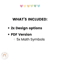 Large Math Symbols - Pastel Classroom Theme - Miss Jacobs