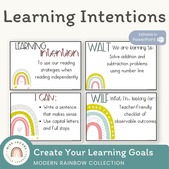 Learning Intention and Success Criteria Display: Modern Rainbow – Miss ...