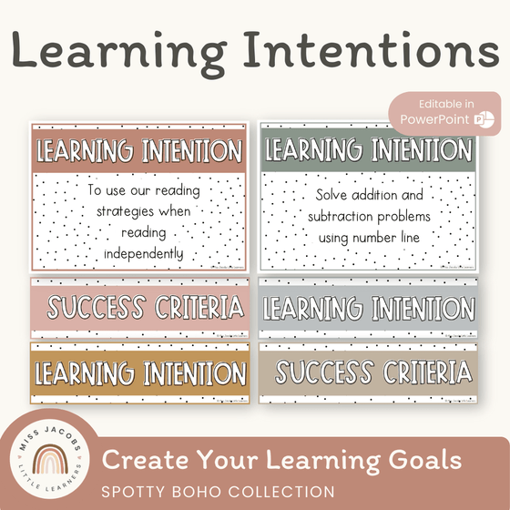Learning Intention and Success Criteria Display - Spotty Boho Decor ...