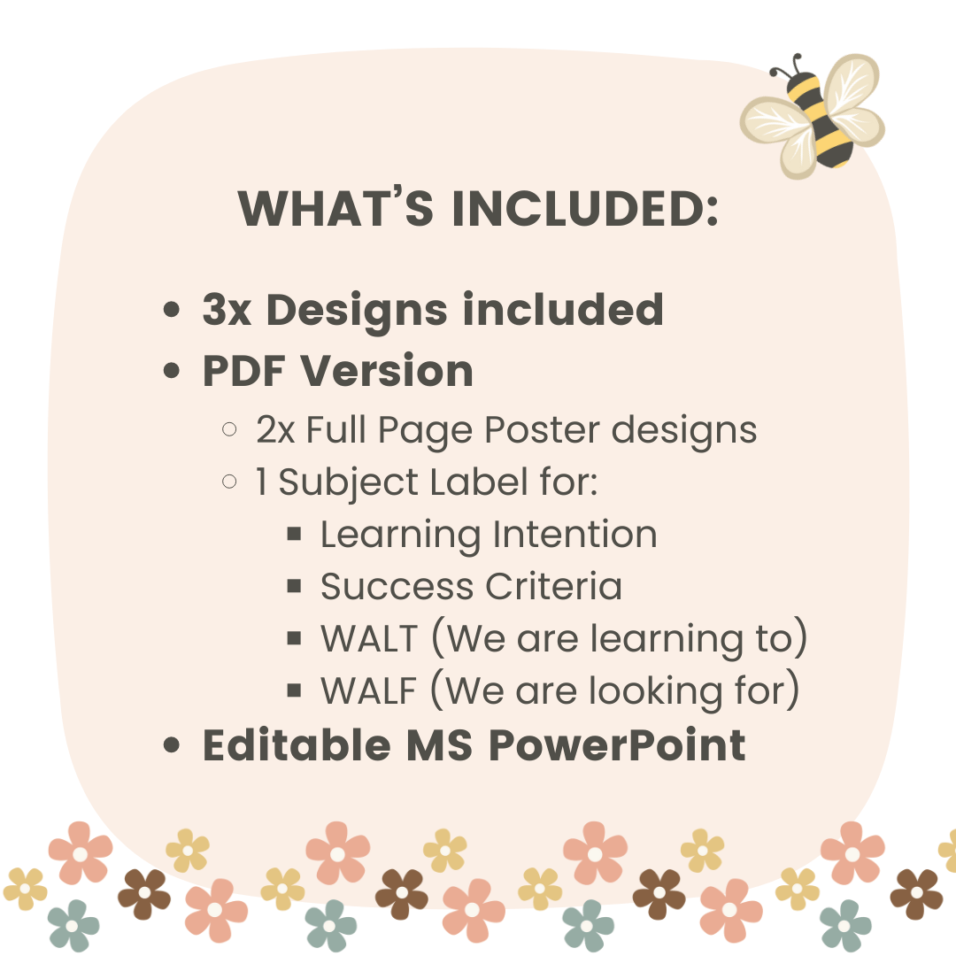 Learning Intentions & Success Criteria Posters | Daisy Gingham