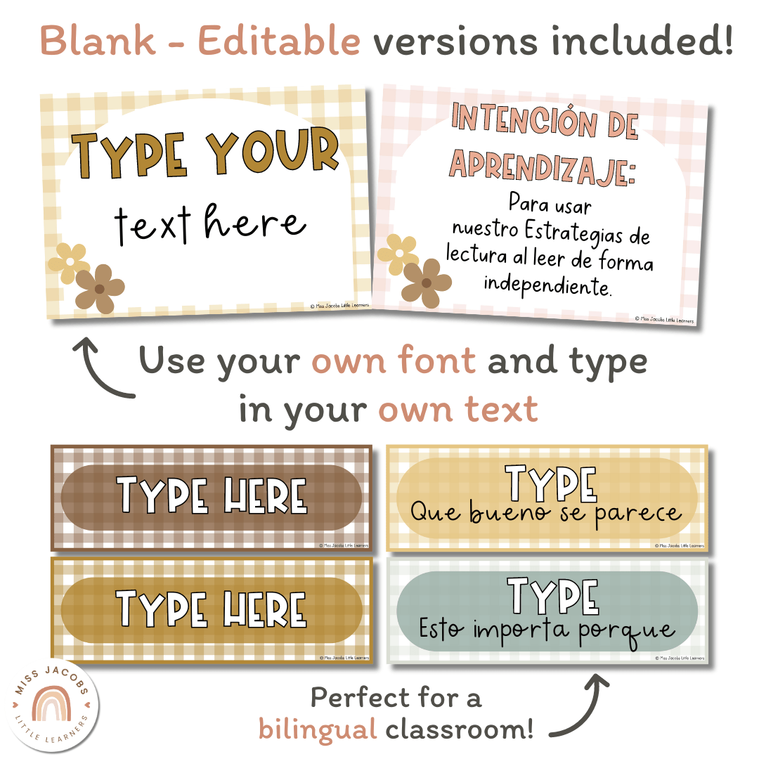 Learning Intentions & Success Criteria Posters | Daisy Gingham