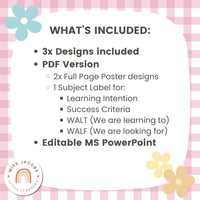 Learning Intention and Success Criteria Display - Daisy Gingham Pastel