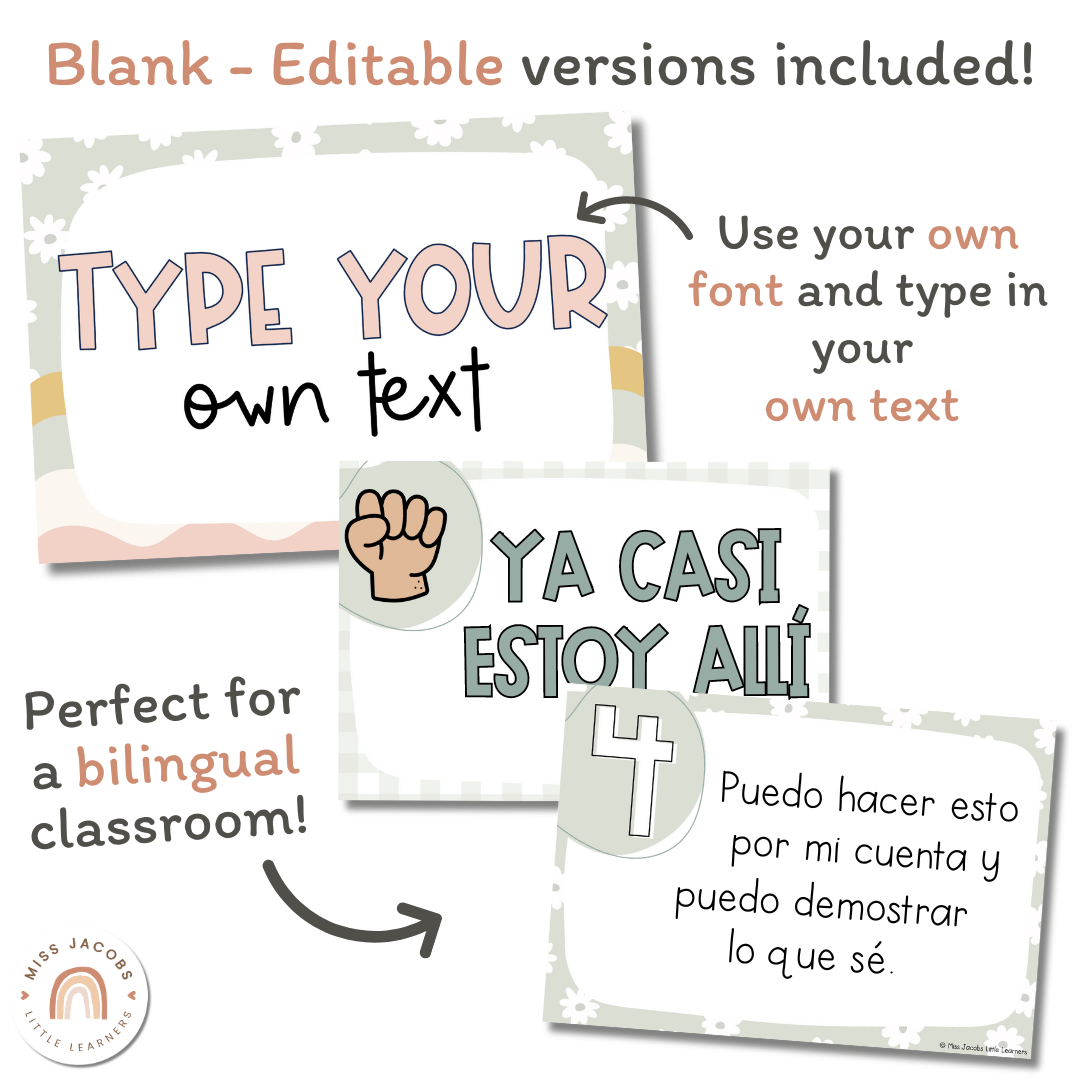 Levels of Understanding Posters - Daisy Gingham Neutrals Decor