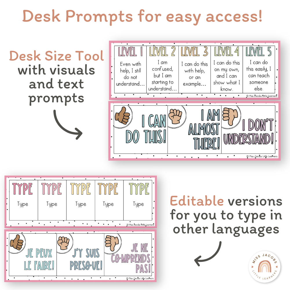 Levels of Understanding Posters - Spotty Pastel Theme - MJLL