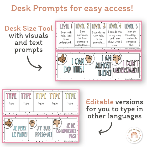 Levels of Understanding Posters - Spotty Pastel Theme - MJLL