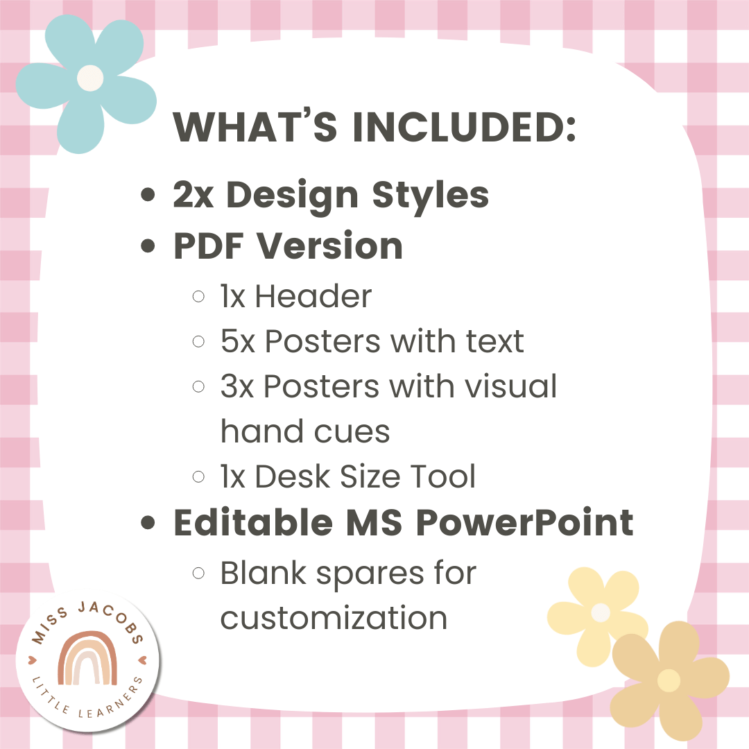 Levels of Understanding Posters with visuals | Daisy Gingham Pastels