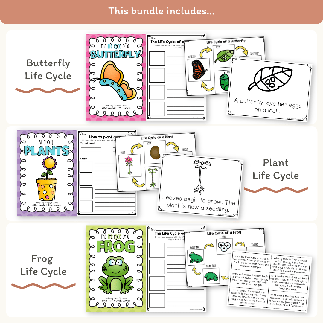 Life Cycle Thematic Units Bundle - Printables, Worksheets & Activities ...