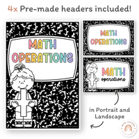 Math Operations Posters - Cutesy Classroom Theme - Miss Jacobs