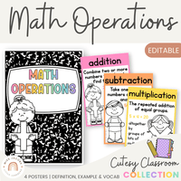 Math Operations Posters - Cutesy Classroom Theme - Miss Jacobs